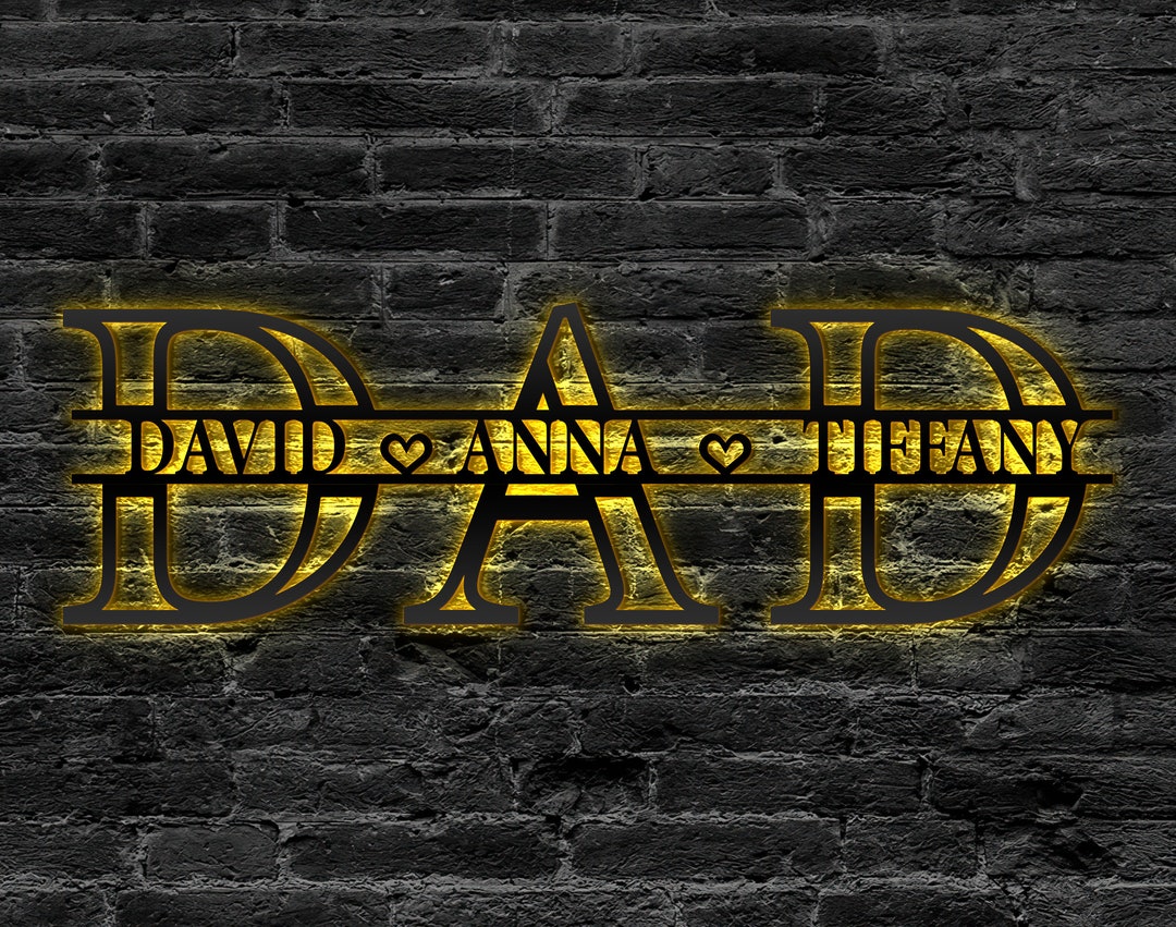 Dad Personalized Kids Names Metal Sign. Fathers Day Gift. Gift From ...