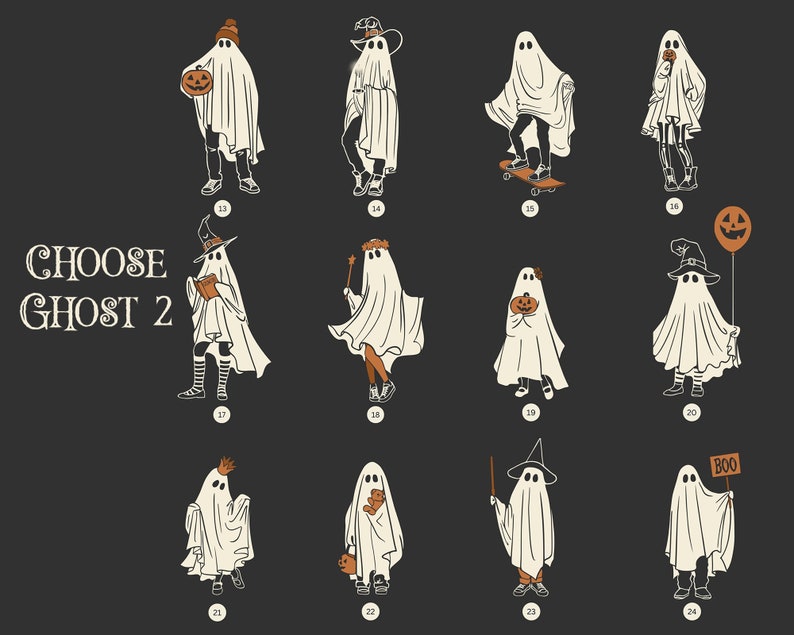 Halloween Ghost Family With Pets Custom Family Portrait Halloween Decor ...