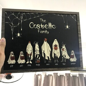 Personalized Halloween Family Sign, Halloween Family Portrait, Custom ...
