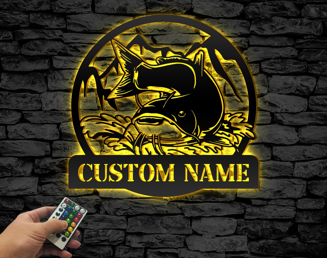 Catfish Home Decor, Custom Catfish, Custom Catfish Fishing Metal Wall ...