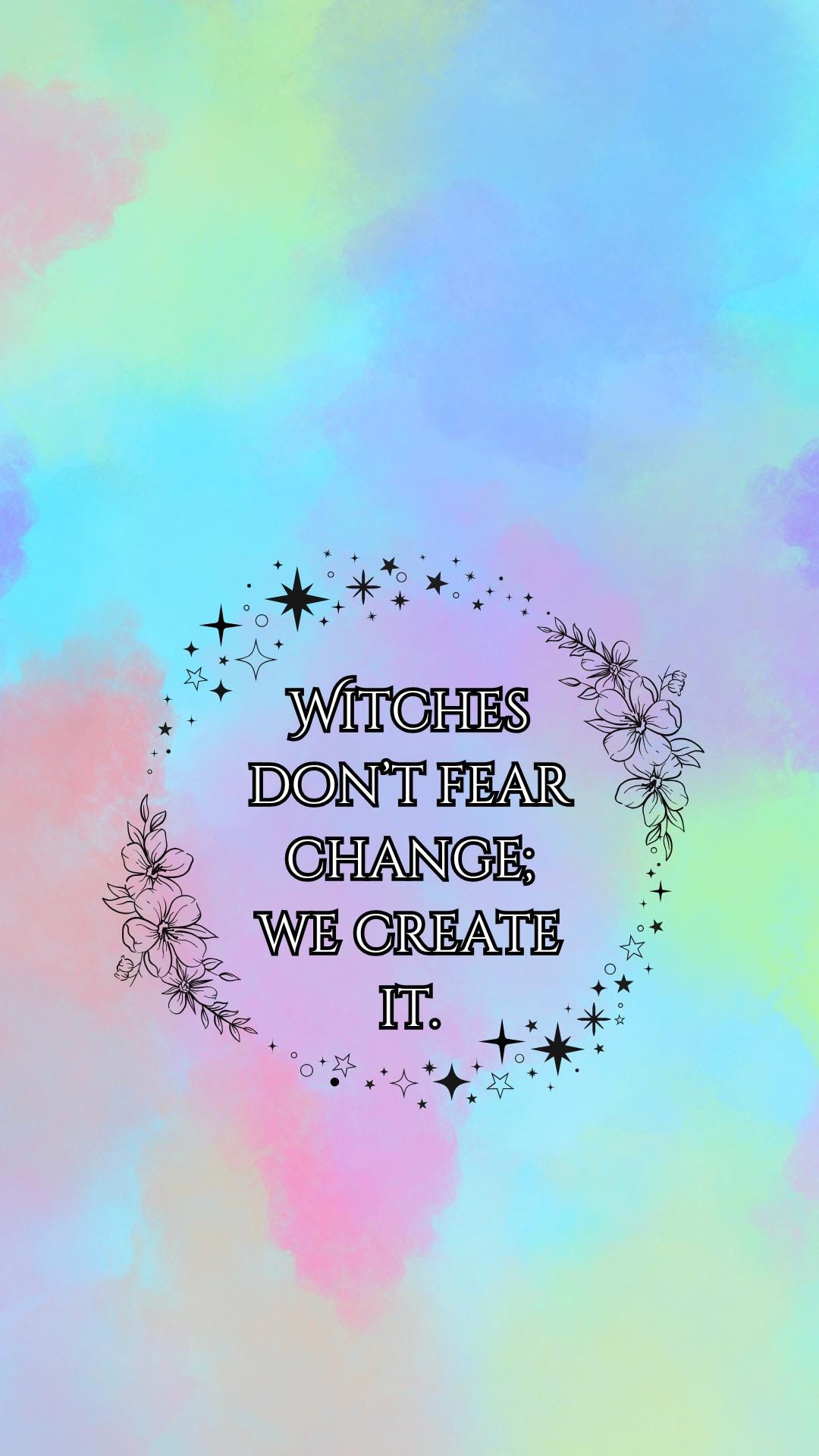 Witchy Quote Wallpaper – "witches Don’t Fear Change" Digital Download ...