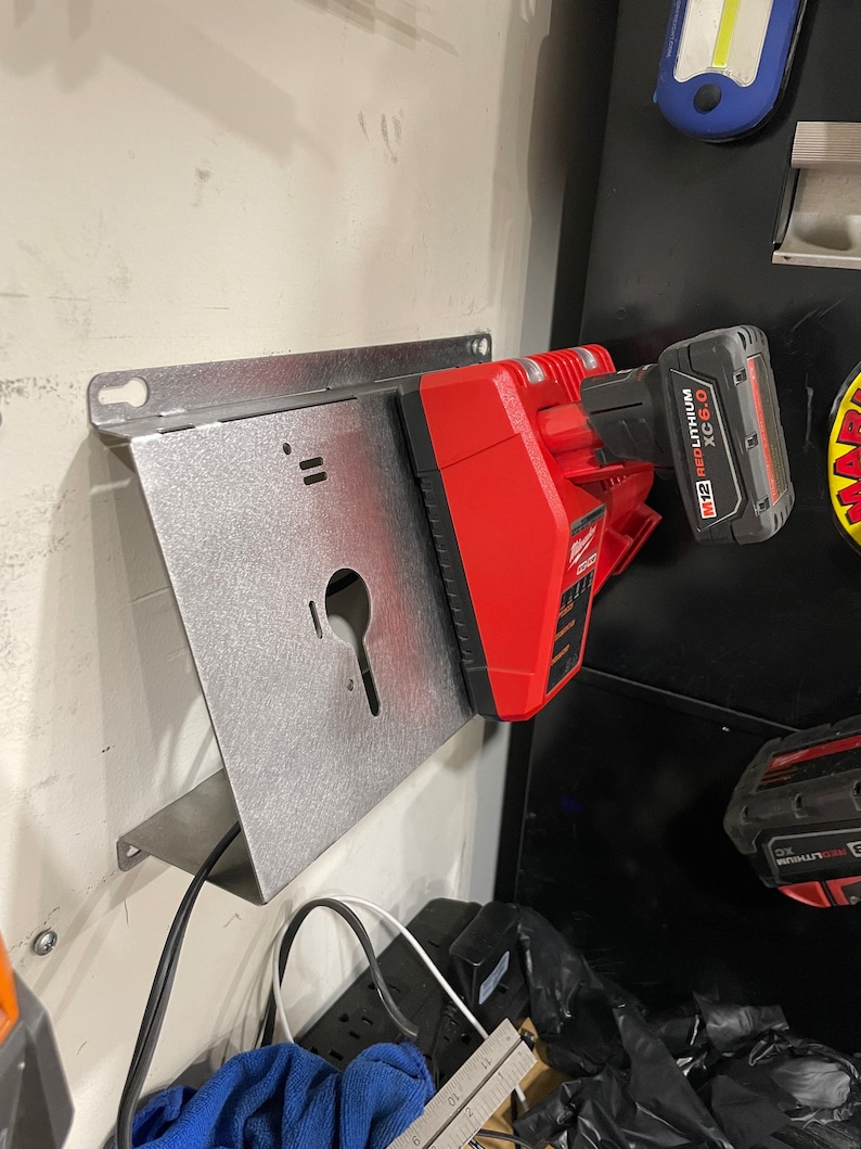 Double Battery Charger Mount Milwaukee M18v M12v Angled Quick Release ...