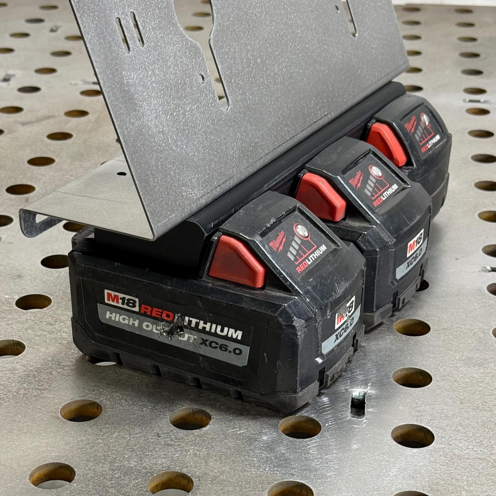 Double Battery Charger Mount Milwaukee M18v M12v Angled Quick Release ...
