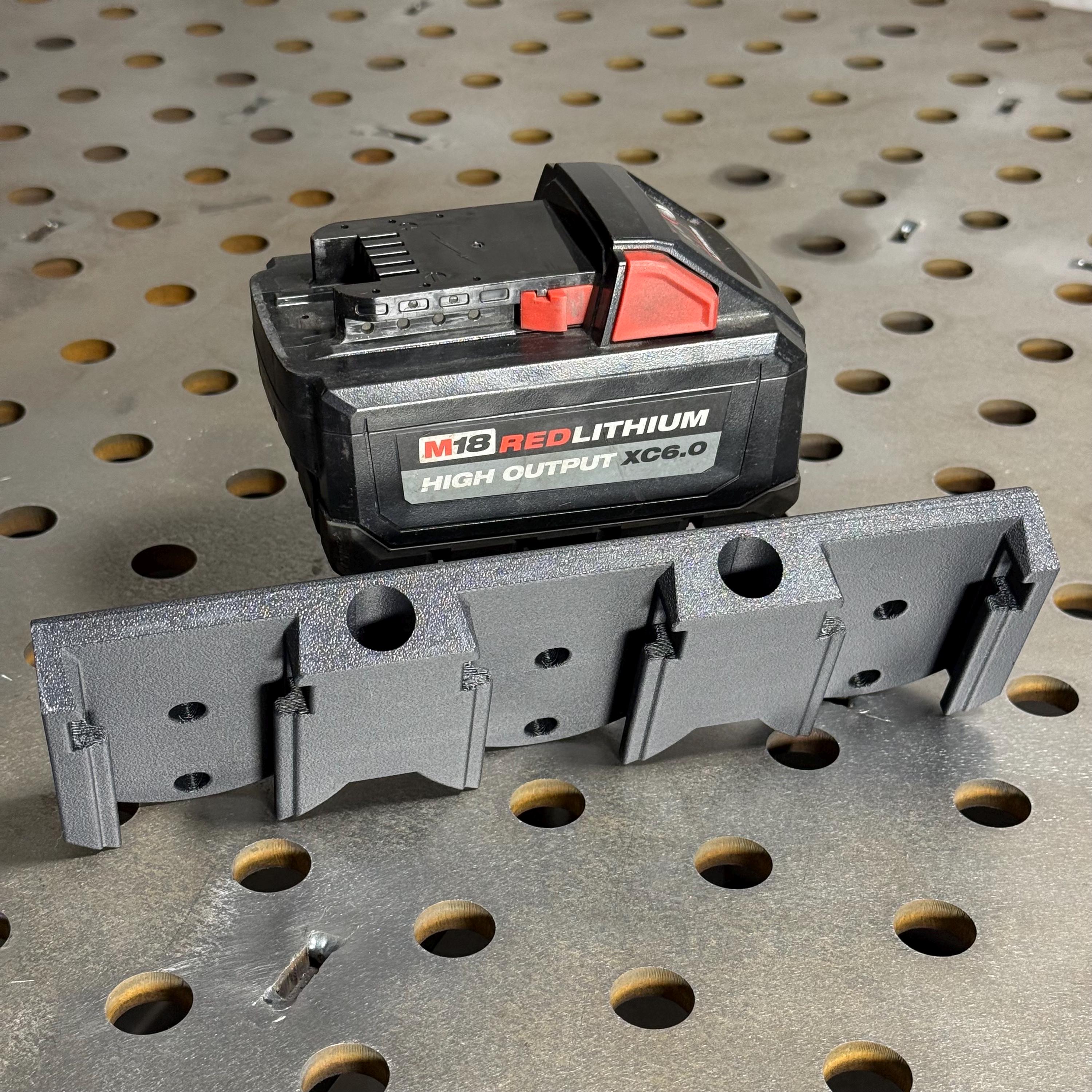 Double Battery Charger Mount Milwaukee M18v M12v Angled Quick Release ...