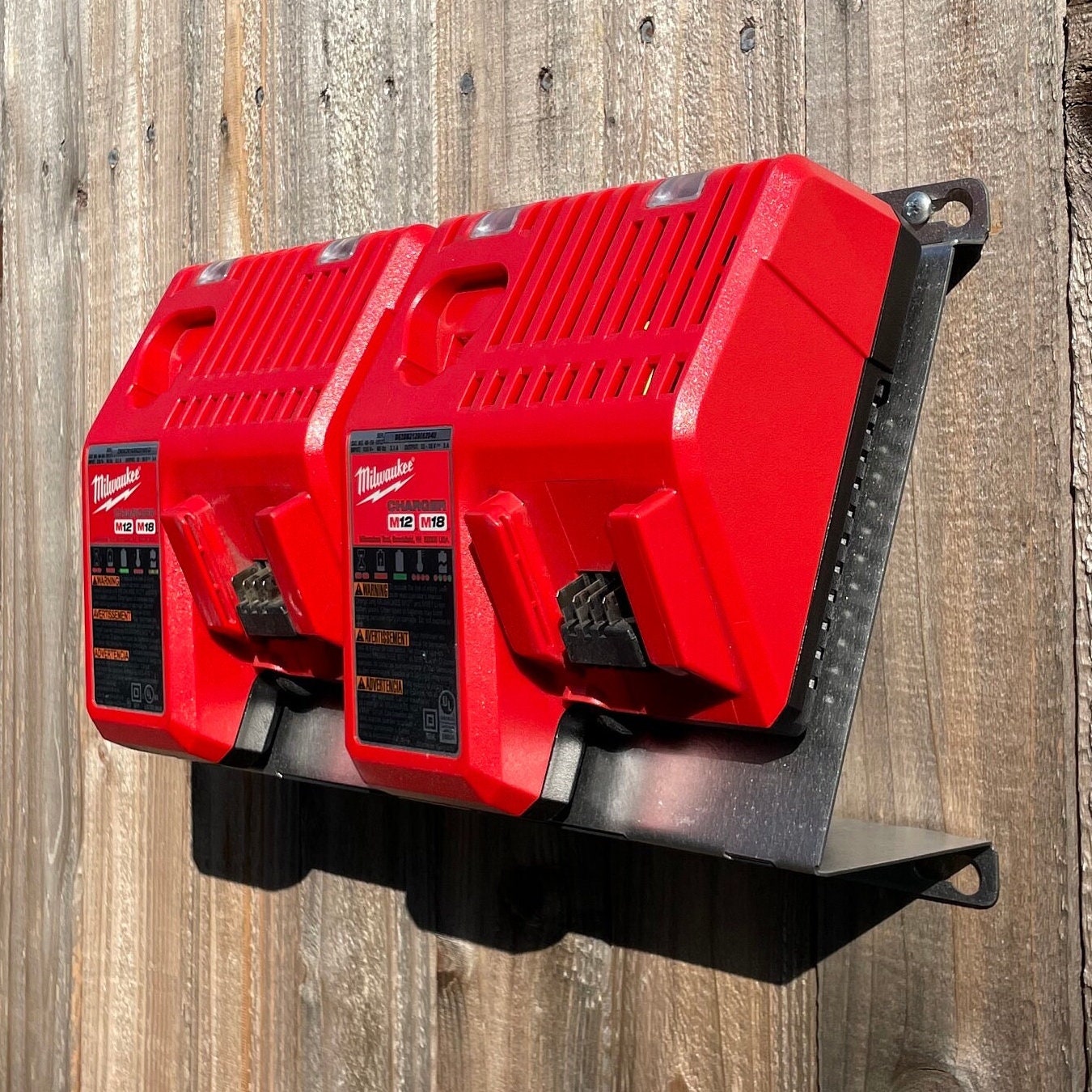 Double Battery Charger Mount Milwaukee M18v M12v Angled Quick Release ...