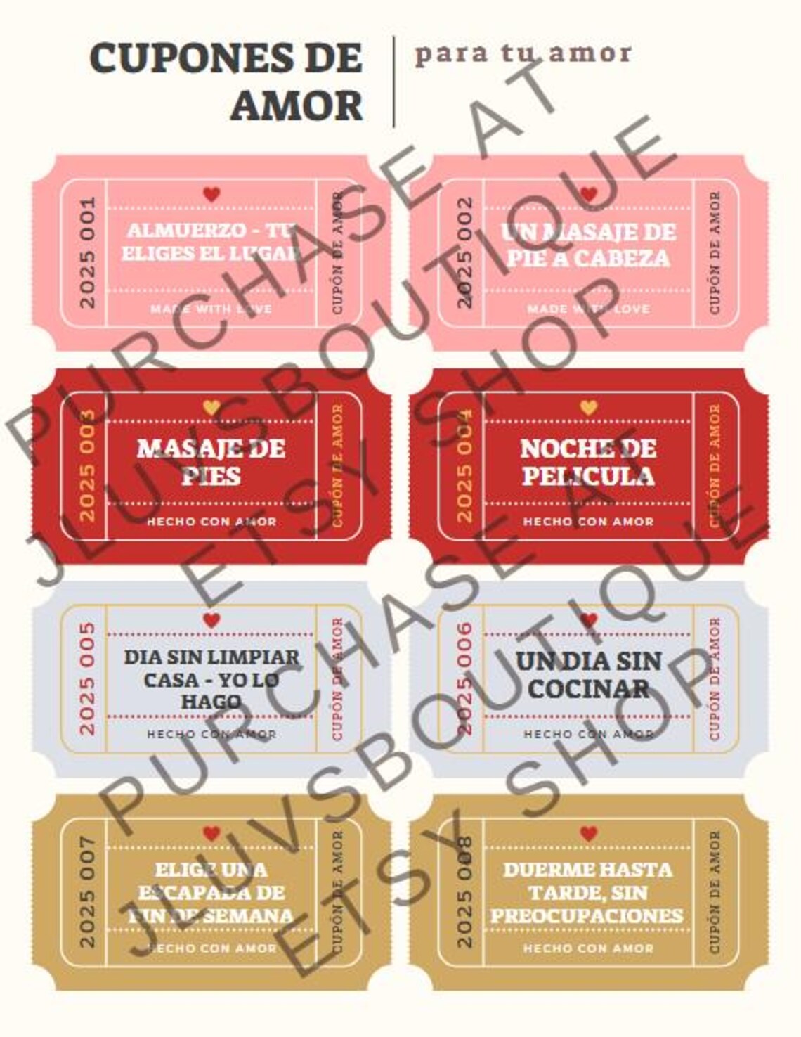 Printable Love Coupons - Digital, Valentine's Day or Just Because ...