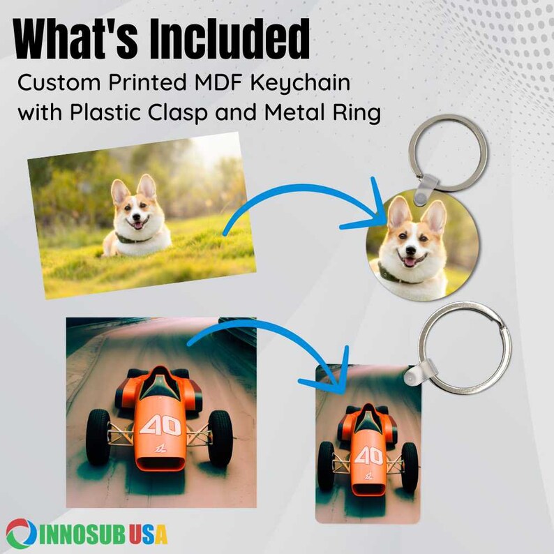 Personalized Double-sided Photo Keychain-lightweight MDF Material ...