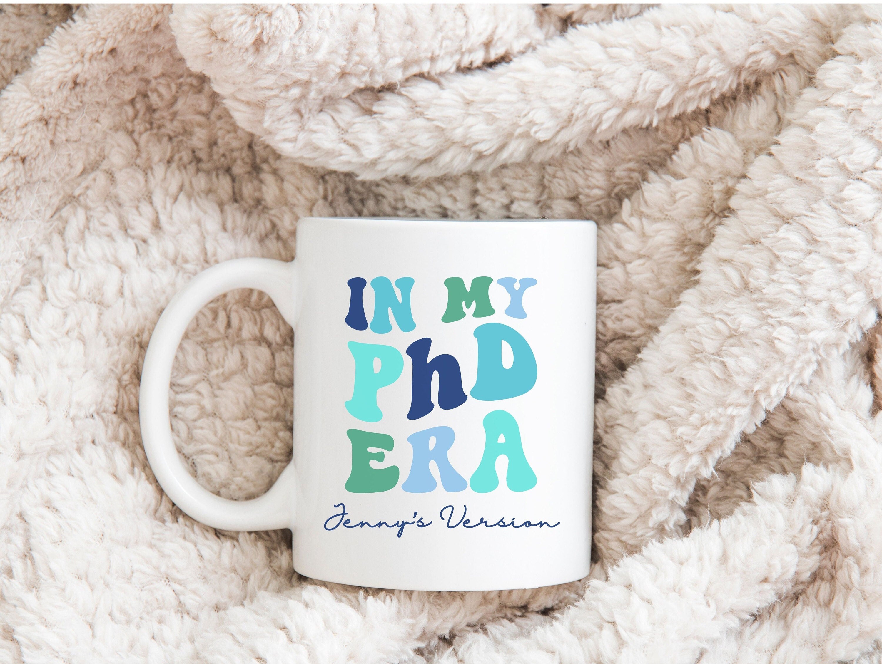 Personalized Phd Mug, Retro Coffee Cup for Phd Student, in My Phd Era ...