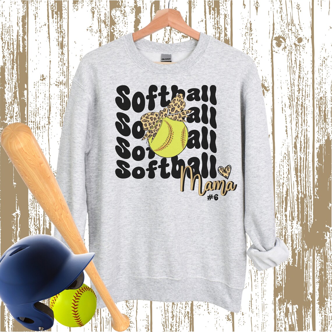 Custom Softball Mama Sweatshirt, Softball Mom Crewneck, Personalized ...