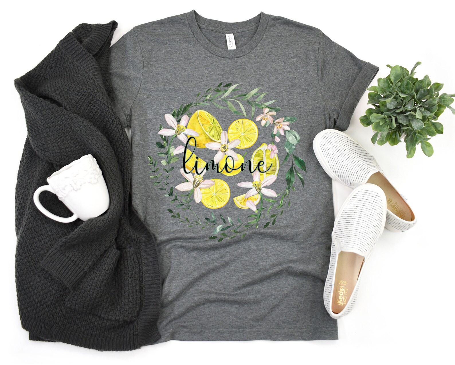 Limone T-shirt, Cottage Core Limone Tee, Italian Lemon Floral Shirt ...