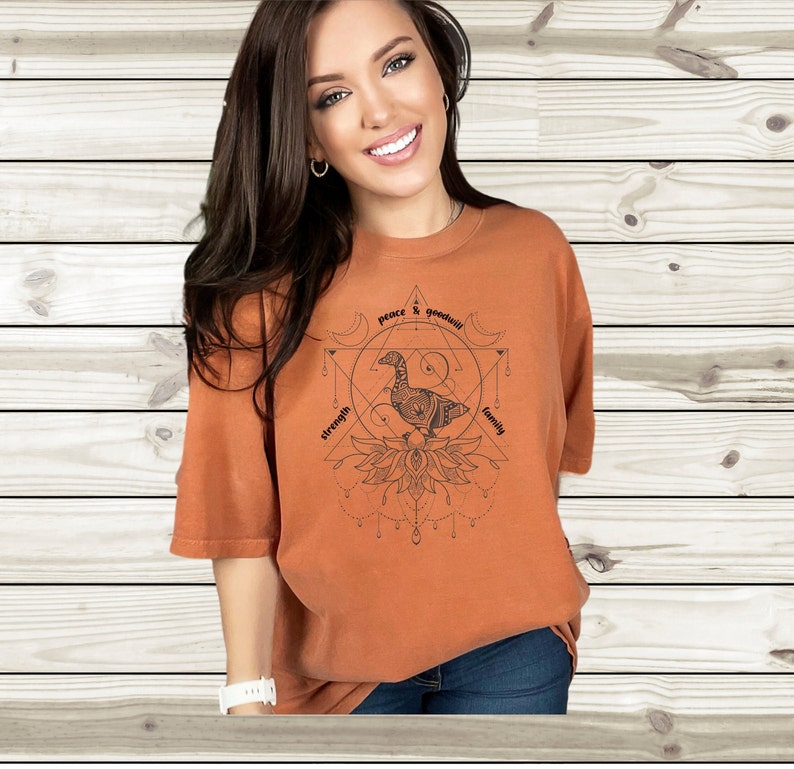 Personalized Goose T-shirt, Celestial Goose Symbolic Shirt, Goose ...