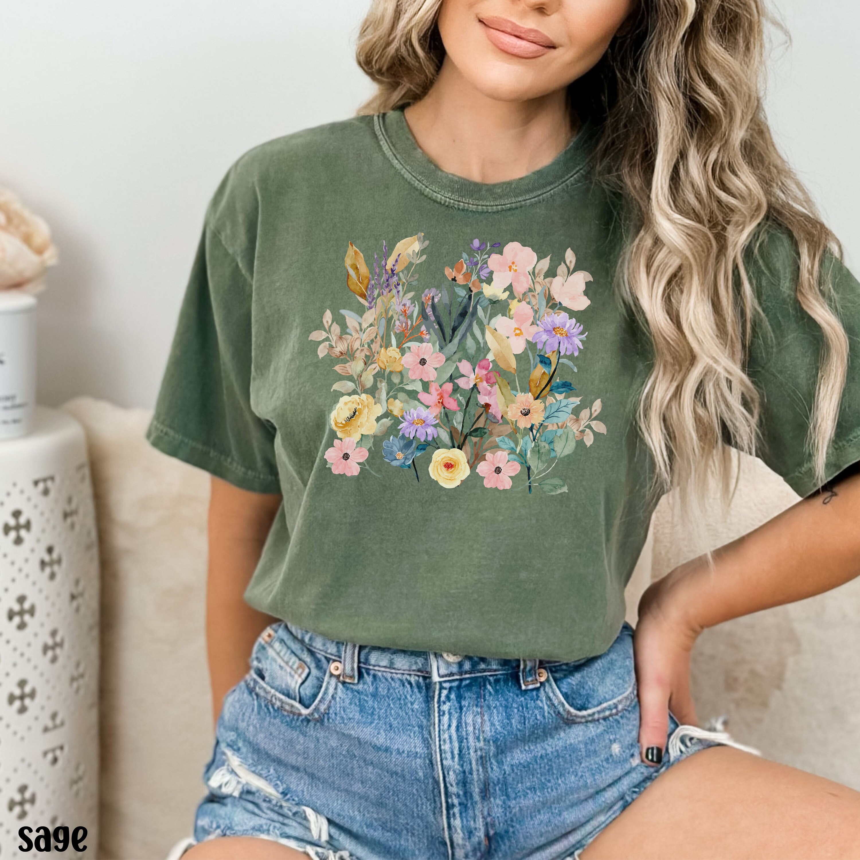 Wildflower Graphic Tee for Her Aesthetic Flowers Tshirt - Etsy