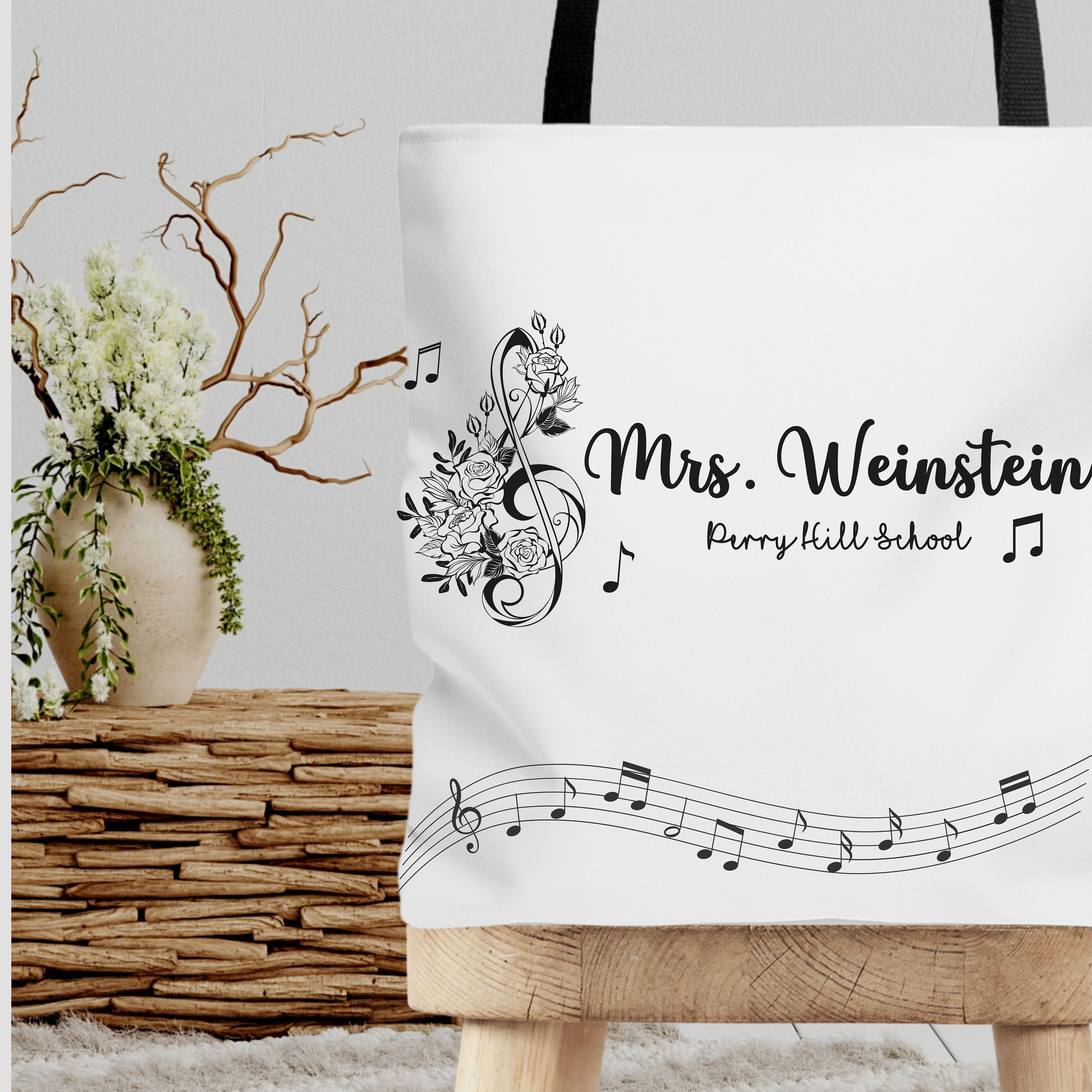 Customized Music Teacher Tote Bag, Personalized Music Tote Bag ...