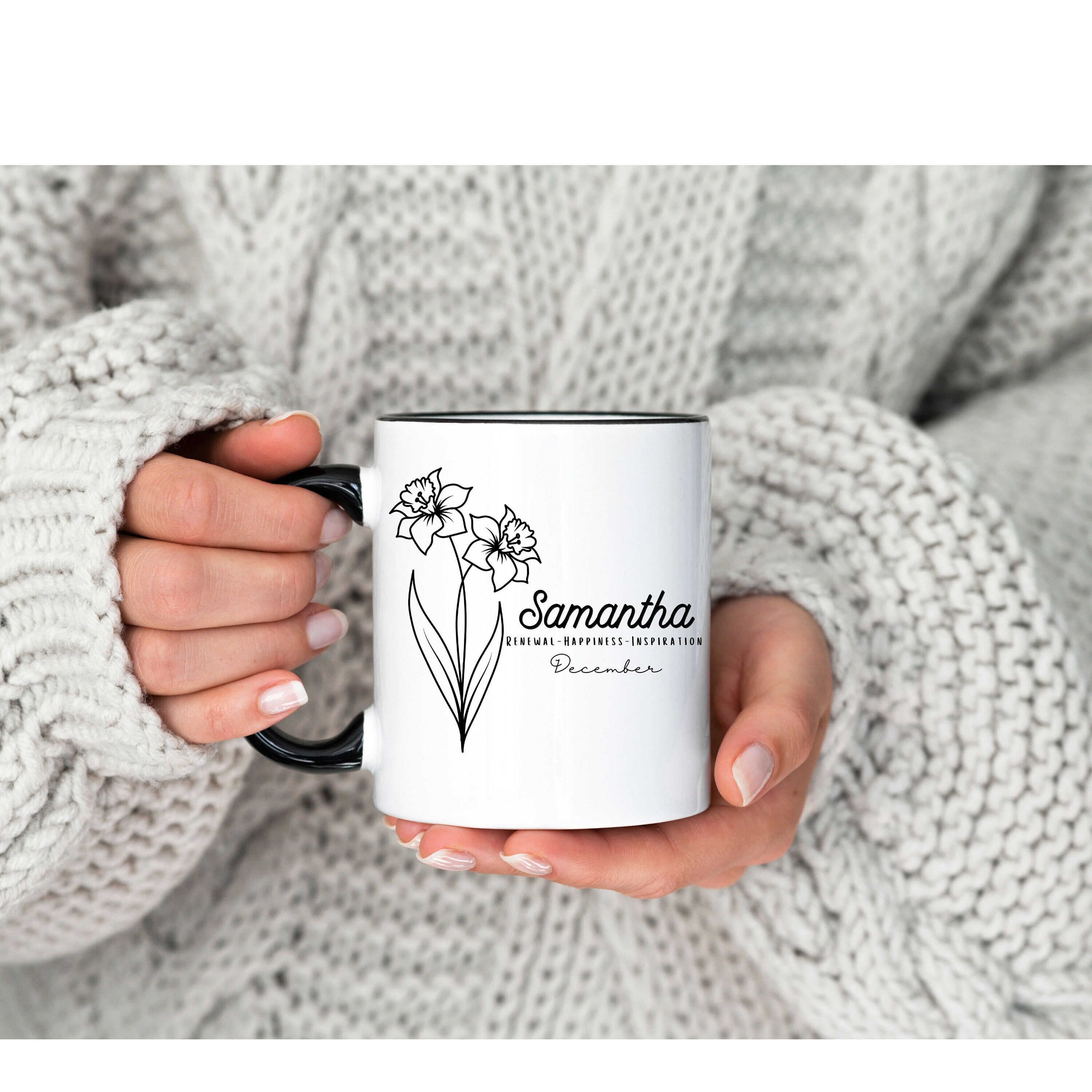 Personalized Birth Flower Mug Birthday Wildflower Gift Birth - Etsy