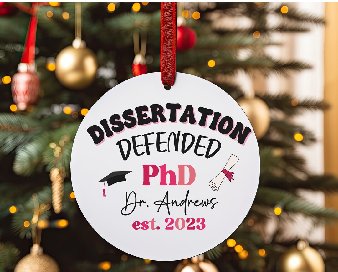 Personalized Phd Ornament, Custom Phd Gift, Phd Defense Ornament, New ...