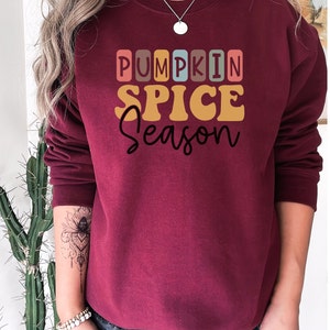 Custom Womens Fall Crewneck, Pumpkin Spice Season Sweatshirt for Her ...