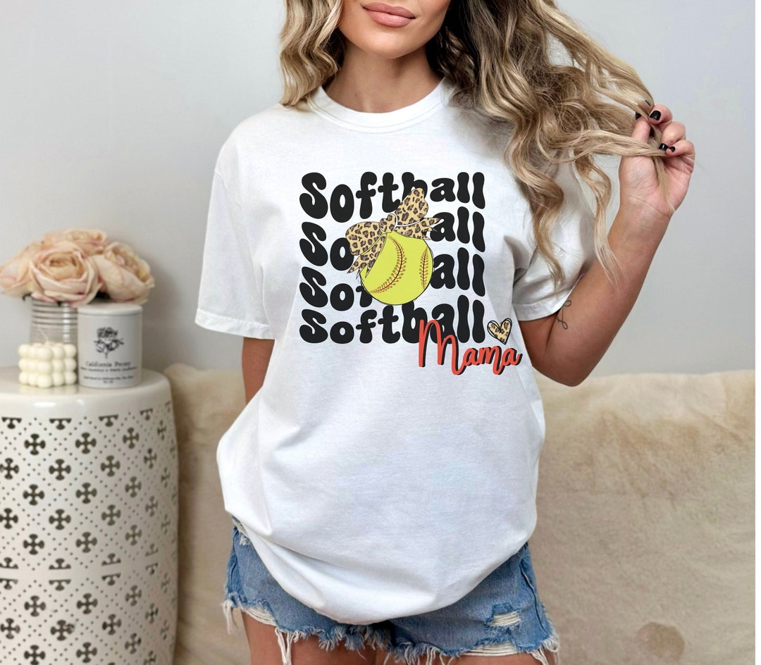 Personalized Softball Mom Shirt, Womens Softball Lover Tee, Custom ...