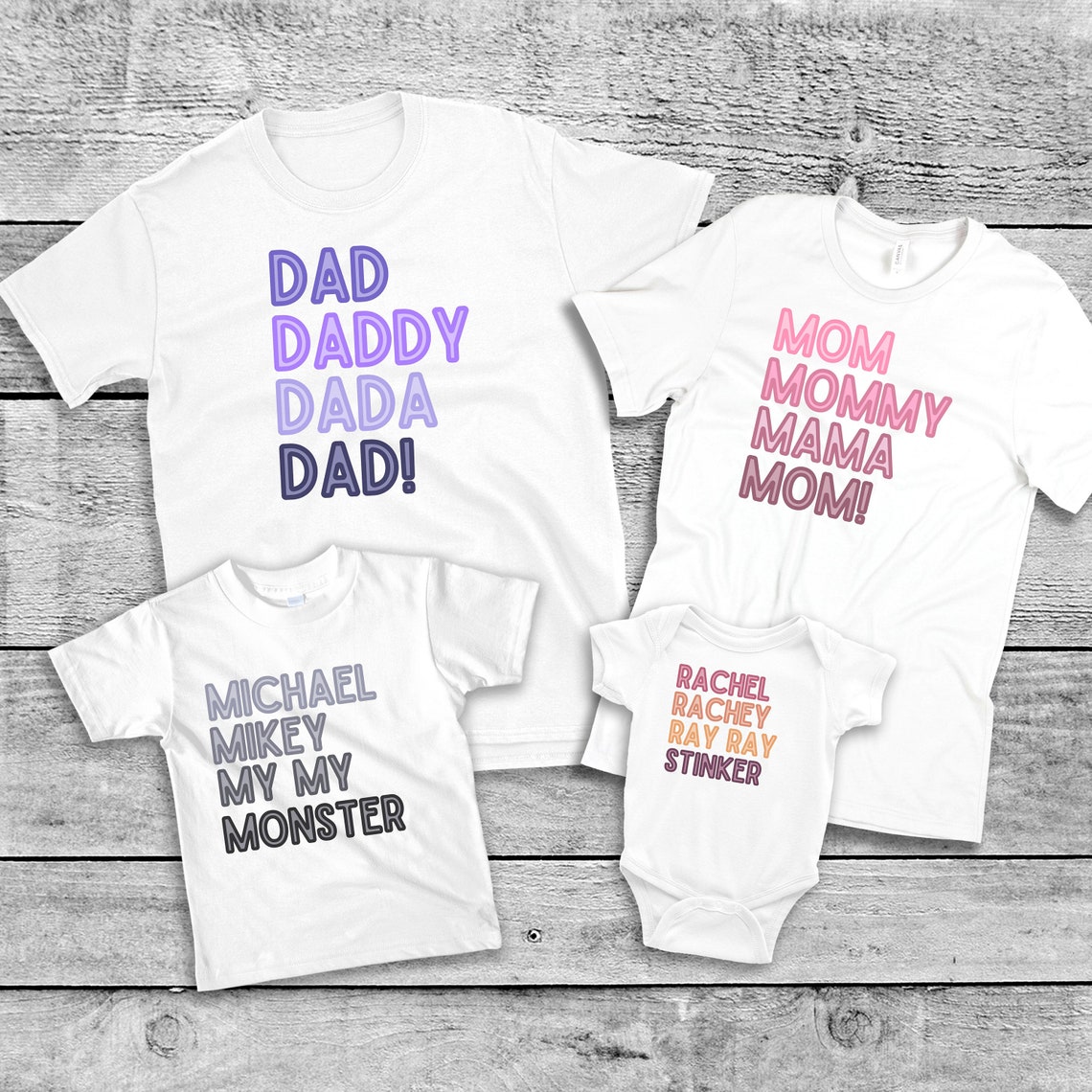 Personalized Matching Name Shirts Family Nickname Tshirts - Etsy