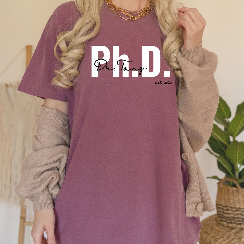 Personalized PHD Tshirt Graduation Gift Doctor Shirt Custom New Doctor ...