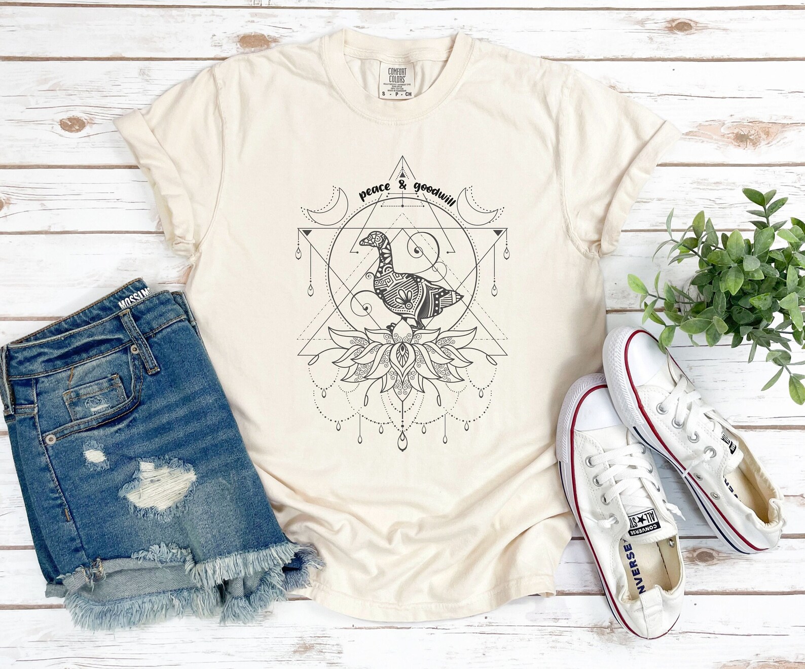 Personalized Goose T-shirt, Celestial Goose Symbolic Shirt, Goose ...