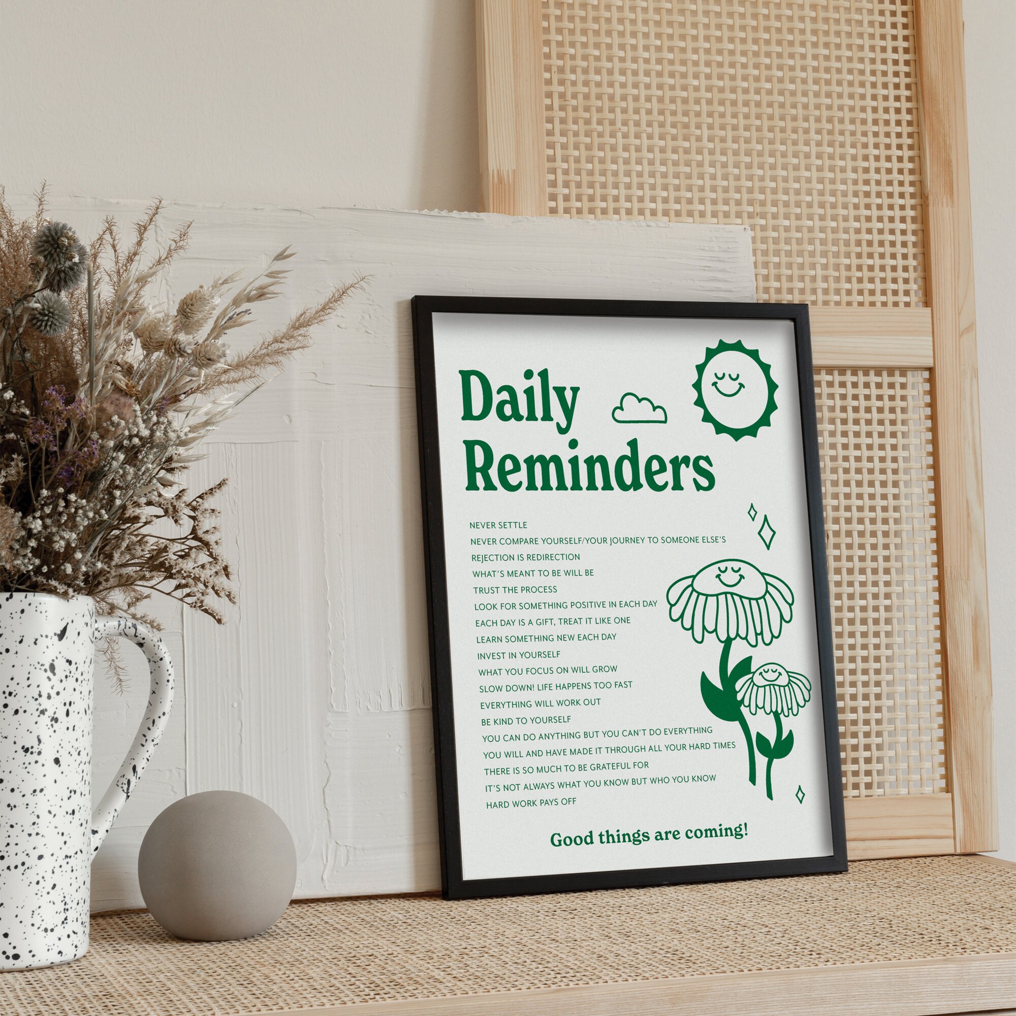 Daily Reminders Poster - Etsy