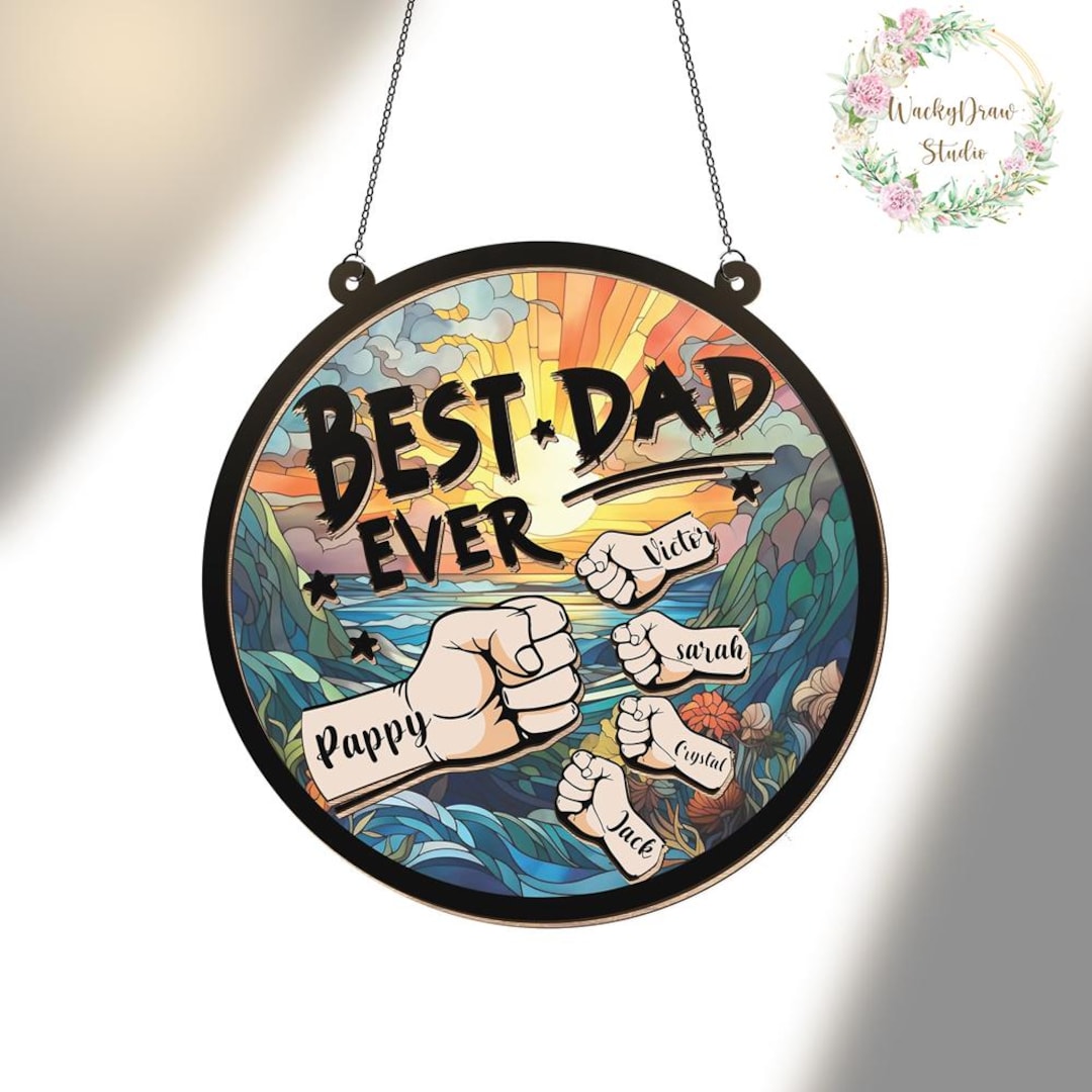 Personalized Dad Hands Suncatcher, Custom Acrylic Plywood Gift - Etsy