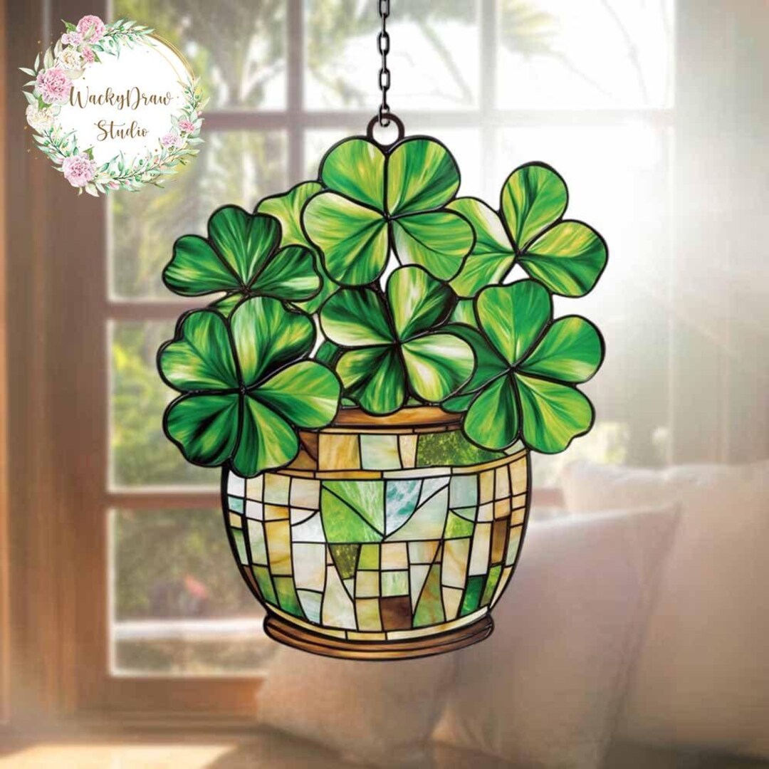 Lucky Clover Suncatcher, Personalized St Patrick's Day Window Decor - Etsy