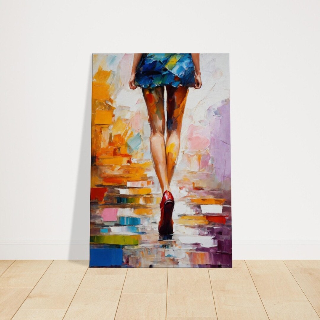 Woman Legs, Abstract Oil Painting of a Woman, Multicolor Woman Body - Etsy