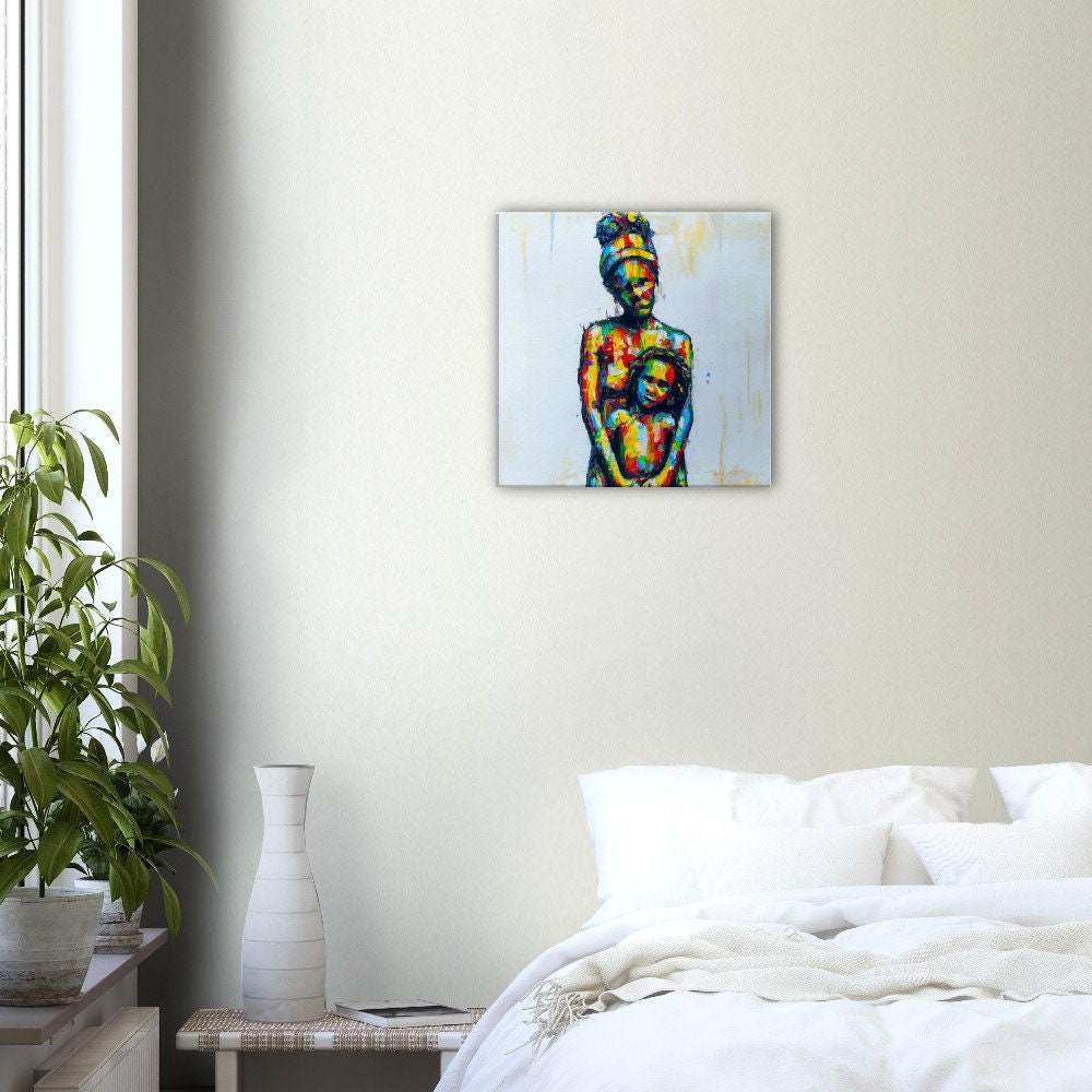 Abstract Black Art, African American Art, Afro Art, Canvas Wall Art ...