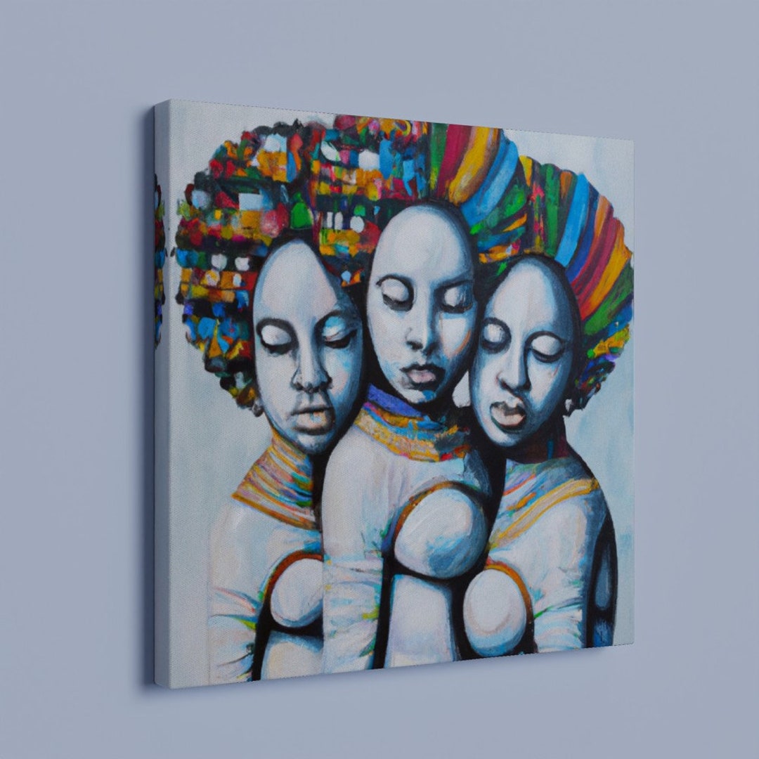 Abstract Black Art African American Art Afro Art Canvas - Etsy