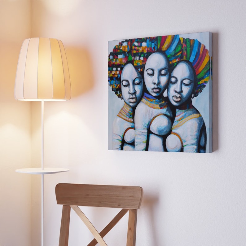 Abstract Black Art African American Art Afro Art Canvas - Etsy