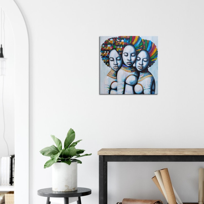 Abstract Black Art African American Art Afro Art Canvas - Etsy