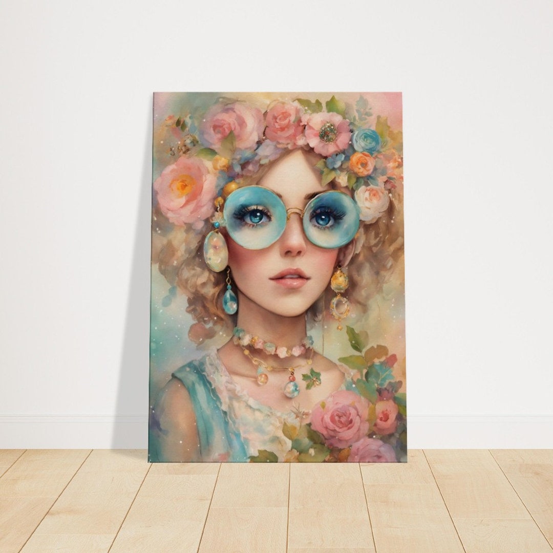 Floral Muse - Dreamy Pastel Portrait, Coquette Home Decor, Best Gift ...