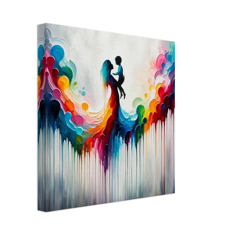 Wall Art, Modern Abstract Art, Gift for Her, Mom and Baby, Oil Painting ...