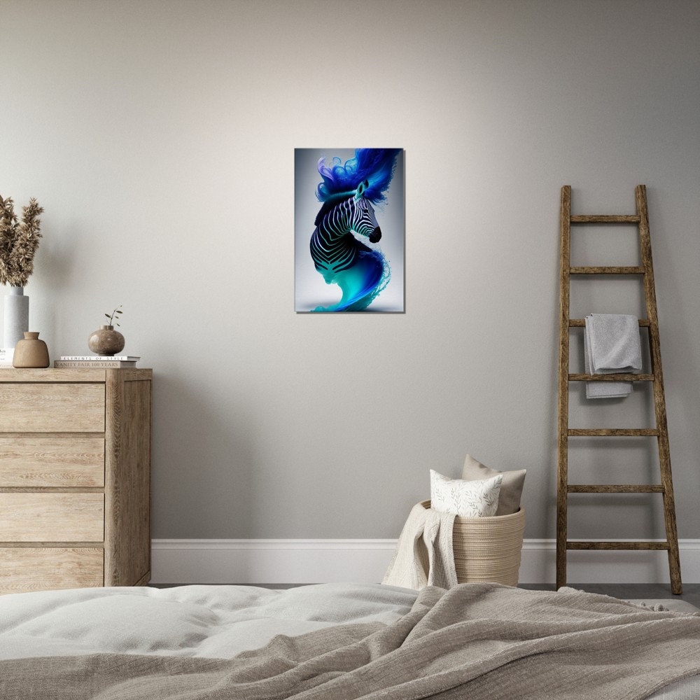 Colorful Zebra, Pop Art, Canvas Wall Art Print Premium Canvas 20inch X ...