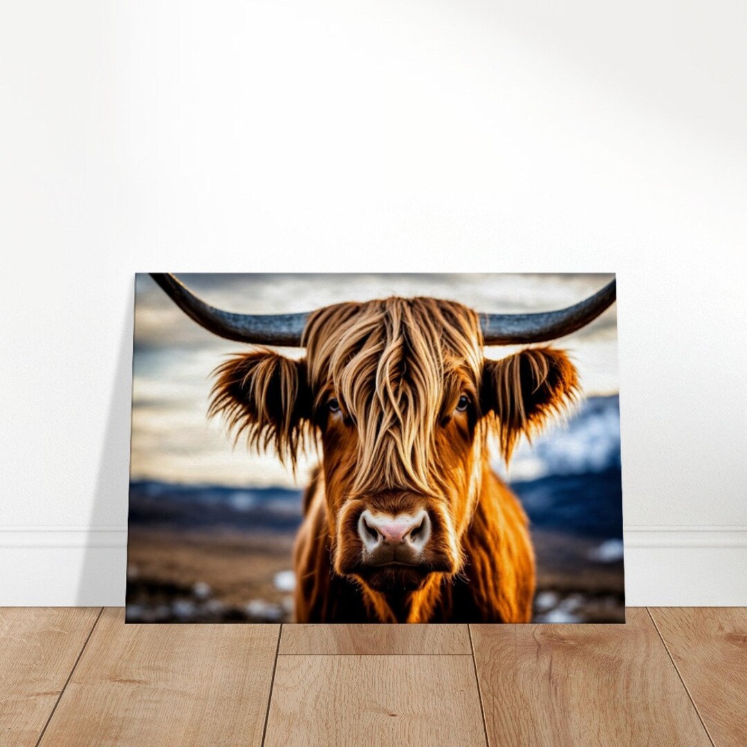 Majestic Highland Cow - Luxury Studio Canvas Print - Etsy
