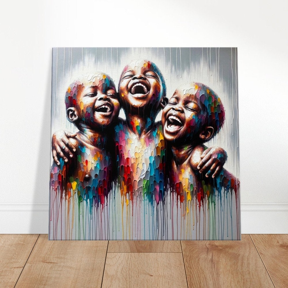 Abstract Black Art, African American Art, Afro Art, Canvas Wall Art ...