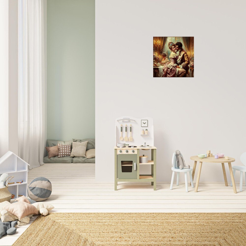 Rustic Love Oil Painting: Intimate Couple Art Canvas, Coquette Romance ...