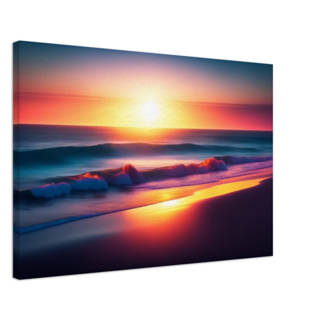 Ocean Beach Canvas Print, Sea Landscape, Sunset, Nautical Photo Coastal ...