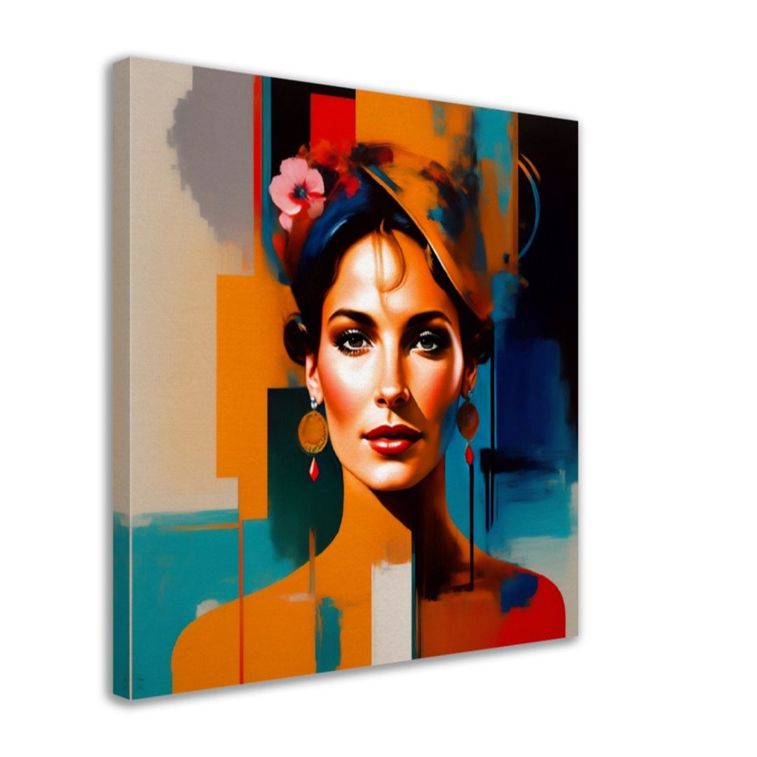 Original Pop Art, Woman Portrait, Canvas - Wall Art Print Premium ...