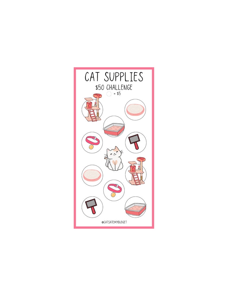 NEW Cat Supplies MINI Savings Challenge | Cash Budgeting | A6 Printable ...