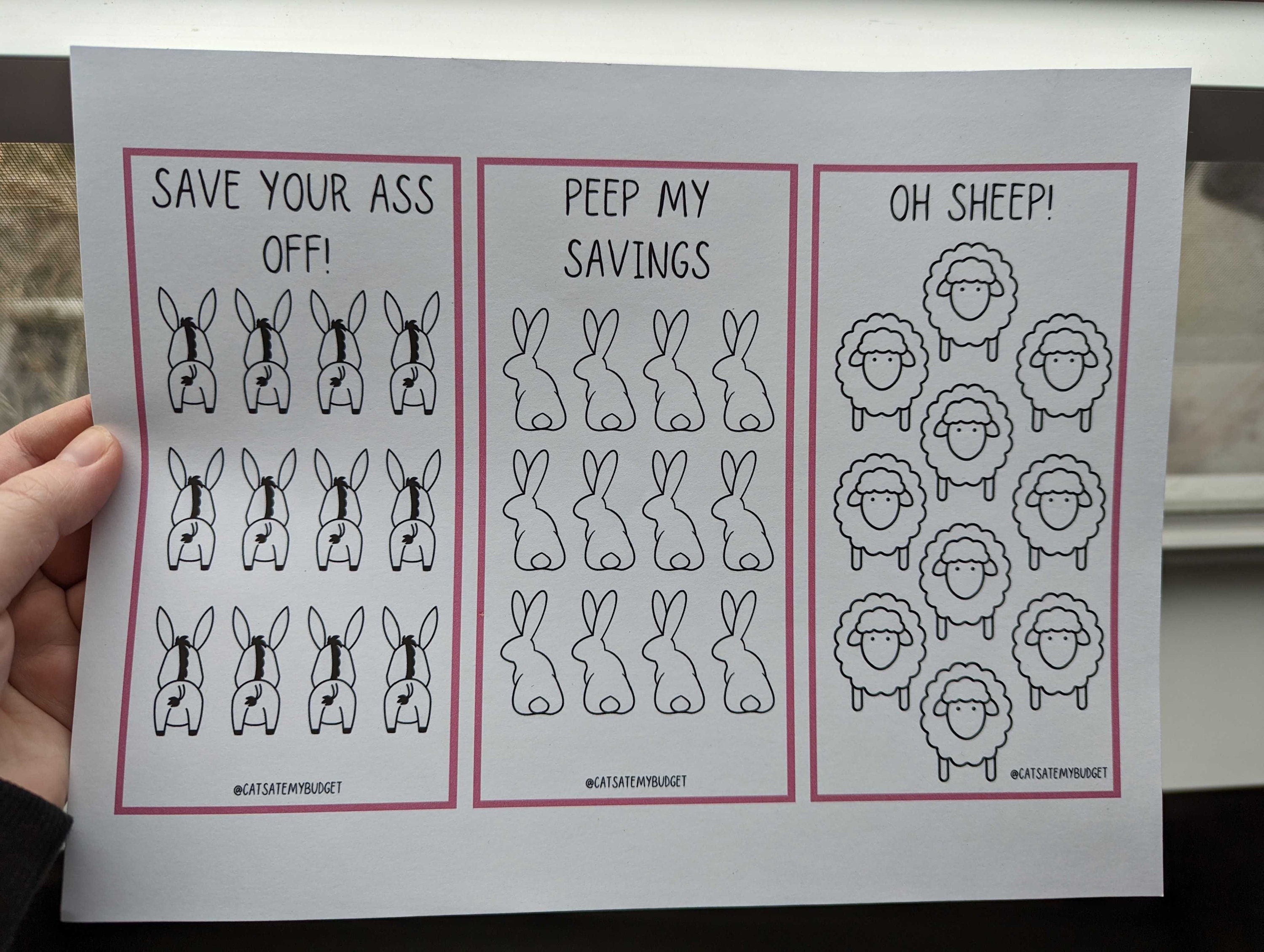 Cheeky Spring Animals Savings Challenges Bunny Rabbit Sheep Donkey ...