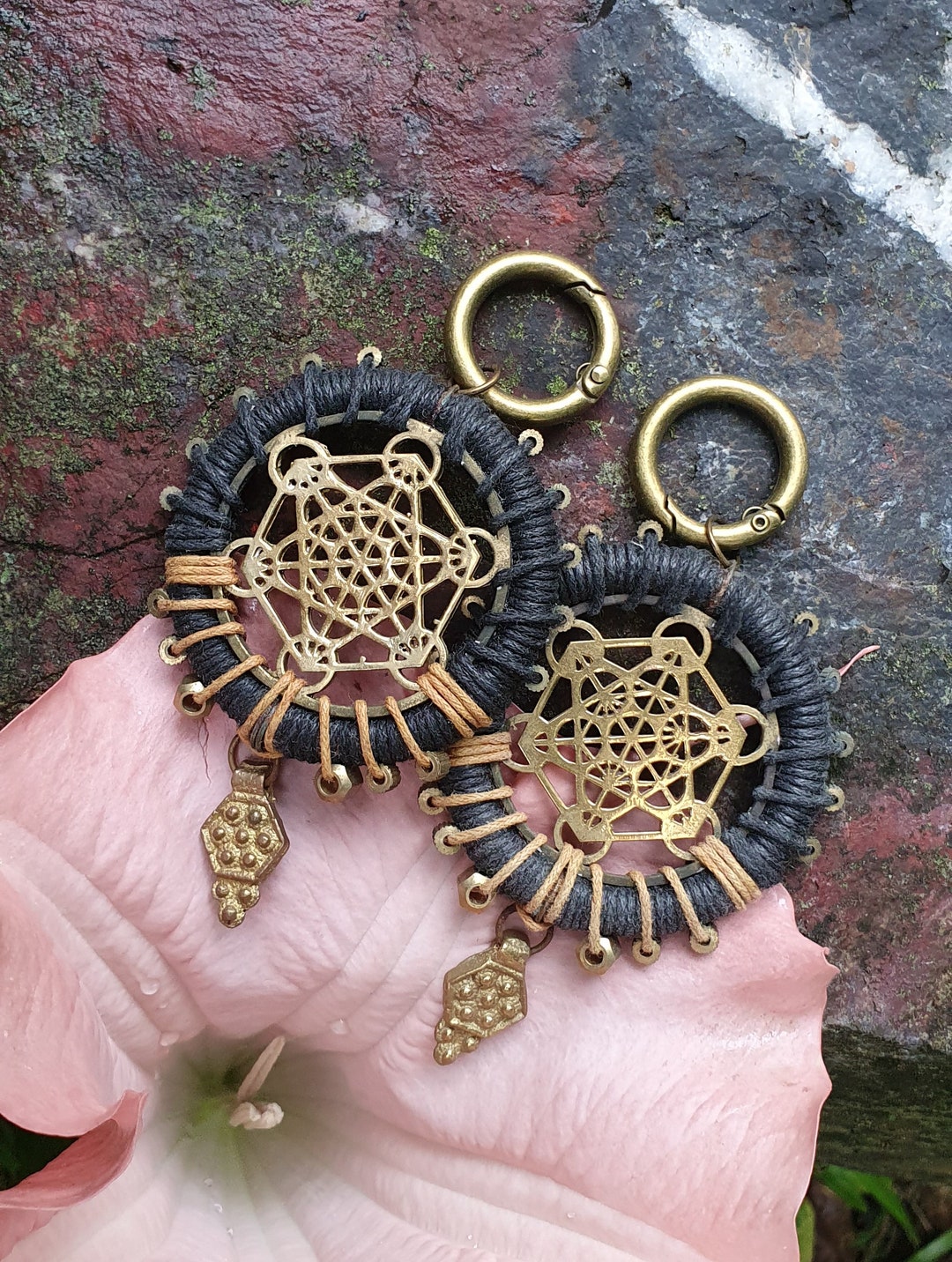 Metatrons Cube Steampunk Earrings! Large Weights for Stretched Ears. - Etsy