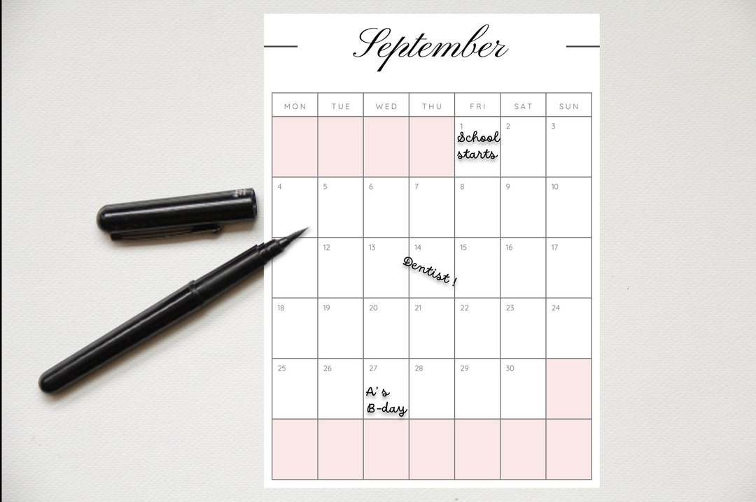 2023 Digital / Downloadable Pink Monthly Planning Calender PDF Monday ...