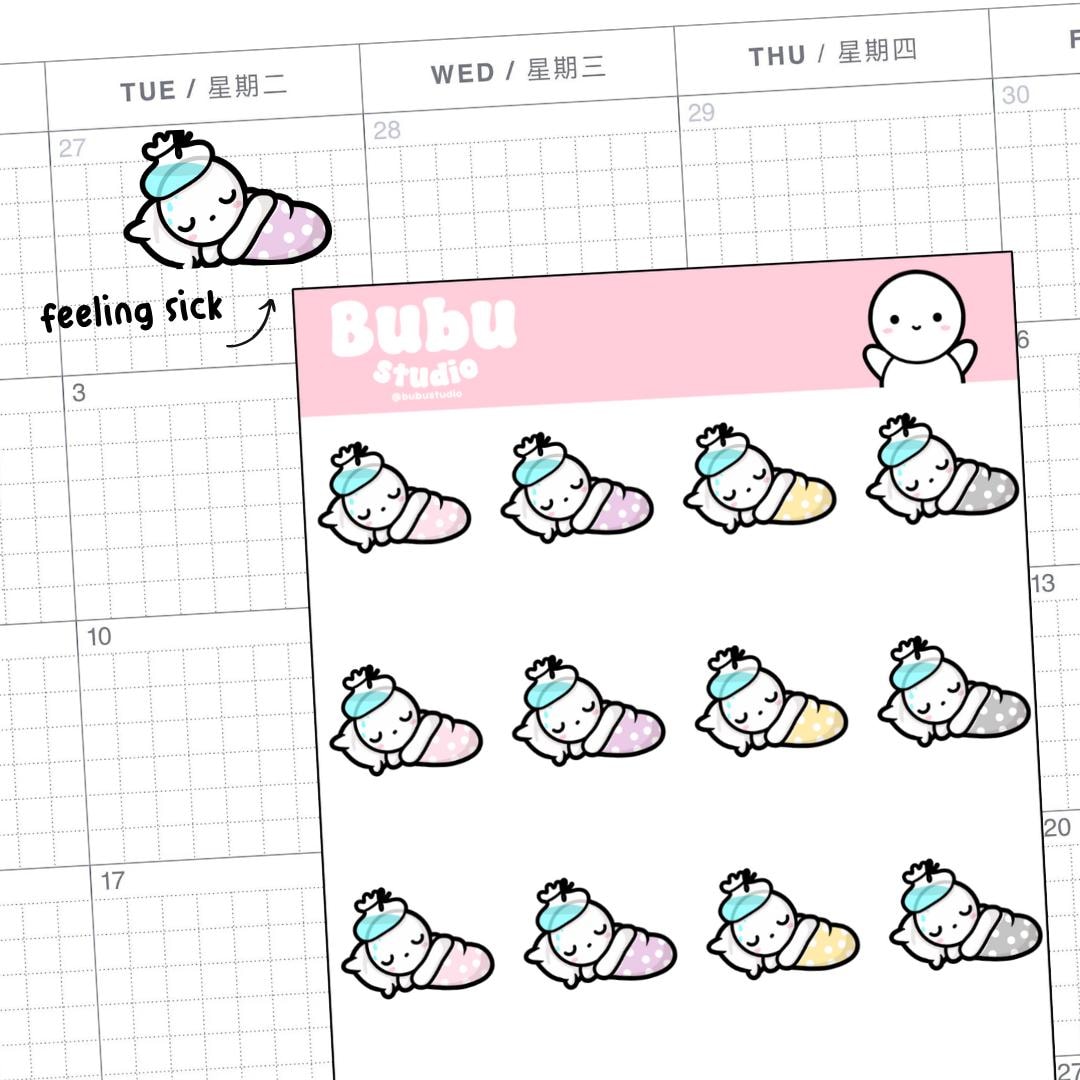 Sick Day Sticker Sheet | Handmade Design Stickers for Planners and ...