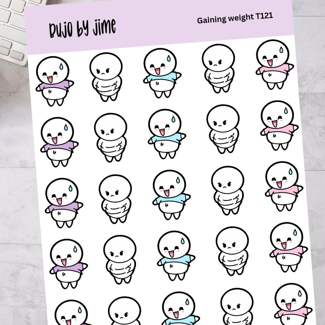 Gaining Weight Sticker Sheet | Handmade Design Stickers for Planners ...
