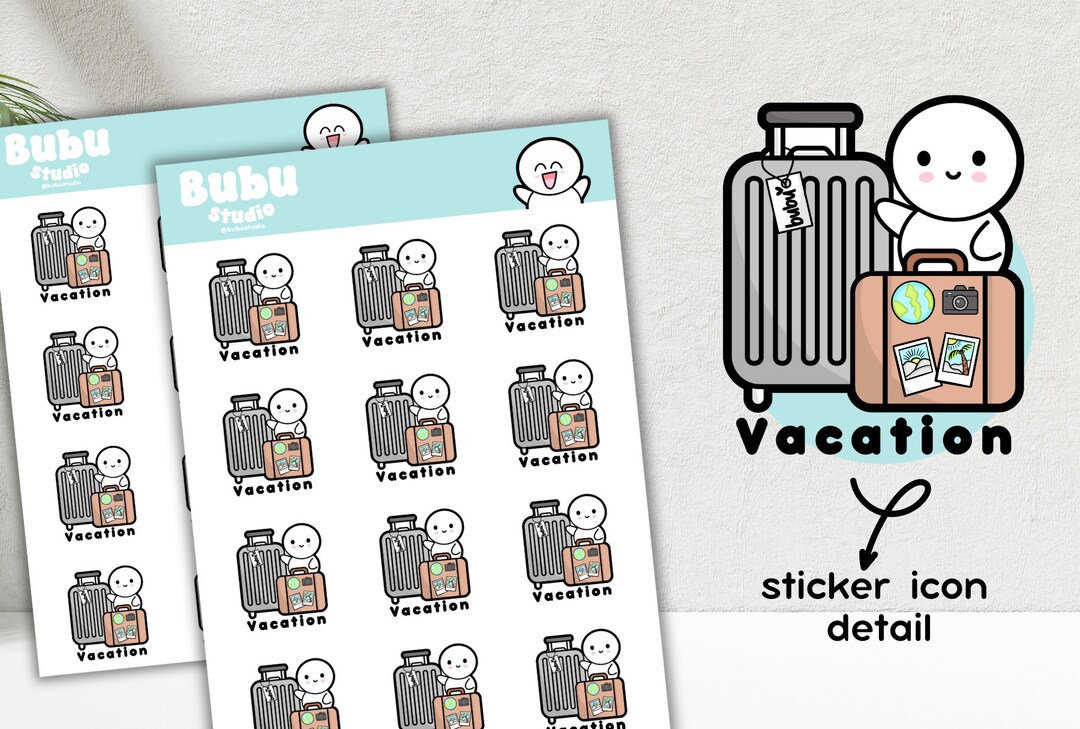 Vacation Week Sticker Sheet Vacation Sticker Banner Handmade Design ...
