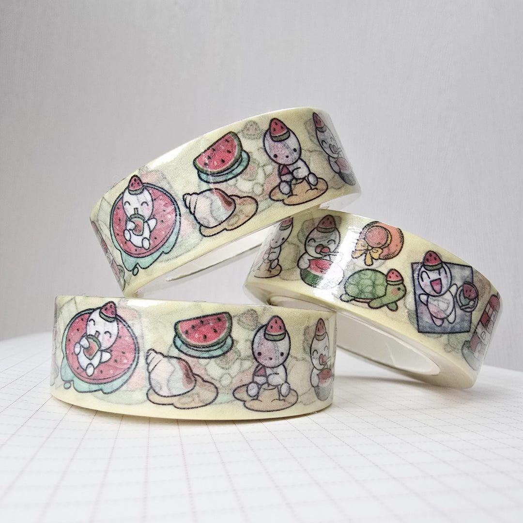 Watermelon Lover Washi Tape | Handmade Drawing Design Washi Tape for ...