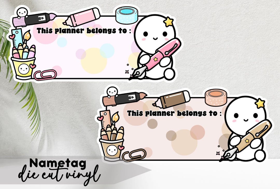 Nametag Die Cut Vinyl Sticker | Planner Lover | Handmade Design ...