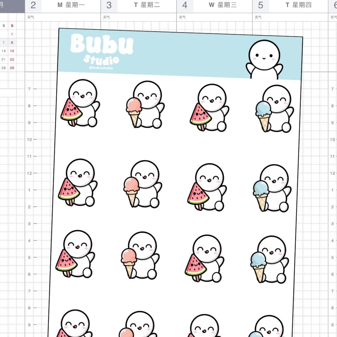 Ice Cream Sticker Sheet | Summer Stickers | Handmade Design Stickers ...